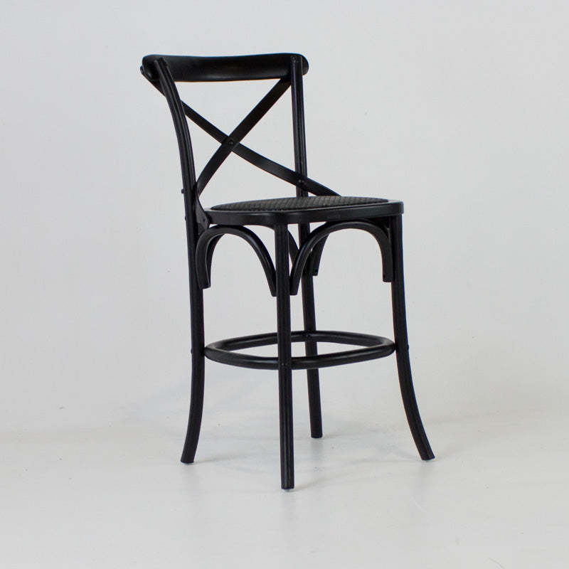 French Cafe Bar Stool In Black - Eclectic Style Noosa